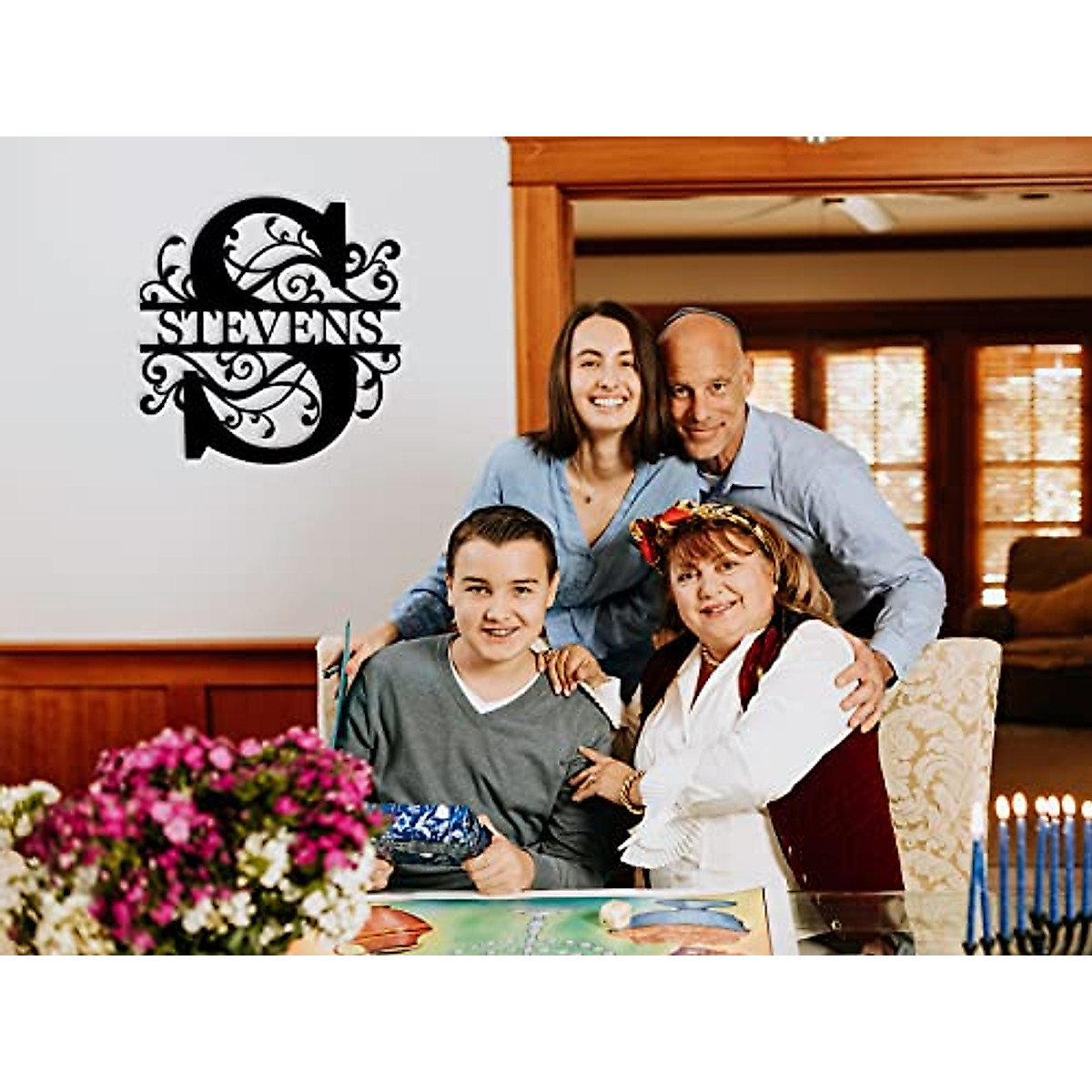 Personalized Family Name Sign, Personalized Metal Sign, Custom Metal Sign, Monogram Wall Decor, Personalized Last Name Sign, Split Letter Monogram Sign，housewarming gifts for new house