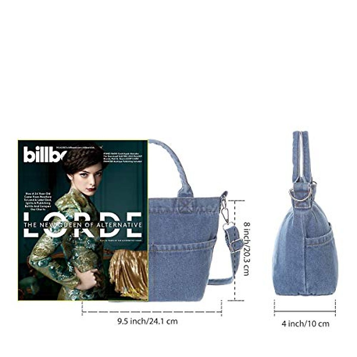 AOCINA Denim Purse Jean Tote Bag for Women Crossbody Shoulder Denim Purses and Handbags for Women(B-Light Blue)