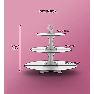 2 Pack Cupcake Stand Tower, BLISSURWhite Cupcake Tier Stand, 3 Tier Cup Cake Stand Cardboard Dessert Cupcake Stand Holder for Parties, Tiered Cupcake Stand (White)