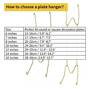 MroMax Plate Hanger 13.98" W Type Stainless Steel Plate Hangers Invisible Wall Hooks for Walls Compatible Decorative Plates Hooks Dish Display Holder Golden 1PCS