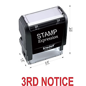 StampExpression - 3RD Notice Office Self Inking Rubber Stamp - Red Ink (A-5182)