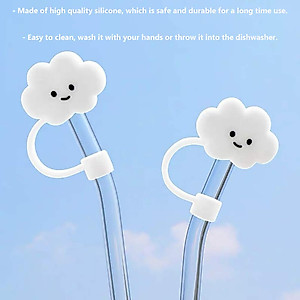 2pcs Straw Tips Cover Cloud Shape Straw Tips Cover Silicone Straw Plugs Reusable Straw Covers Plugs Party Straw Cap Drinking Straw Protector for Straw