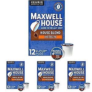Maxwell House House Blend Medium Roast K-Cup Coffee Pods (12 Pods) (Pack of 4)