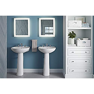 KOHLER 97093-4-CP Hint Widespread Bathroom Faucet with Pop-Up Drain Assembly, 3 Hole 2-Handle Bathroom Sink Faucet, 1.2 gpm, Polished Chrome