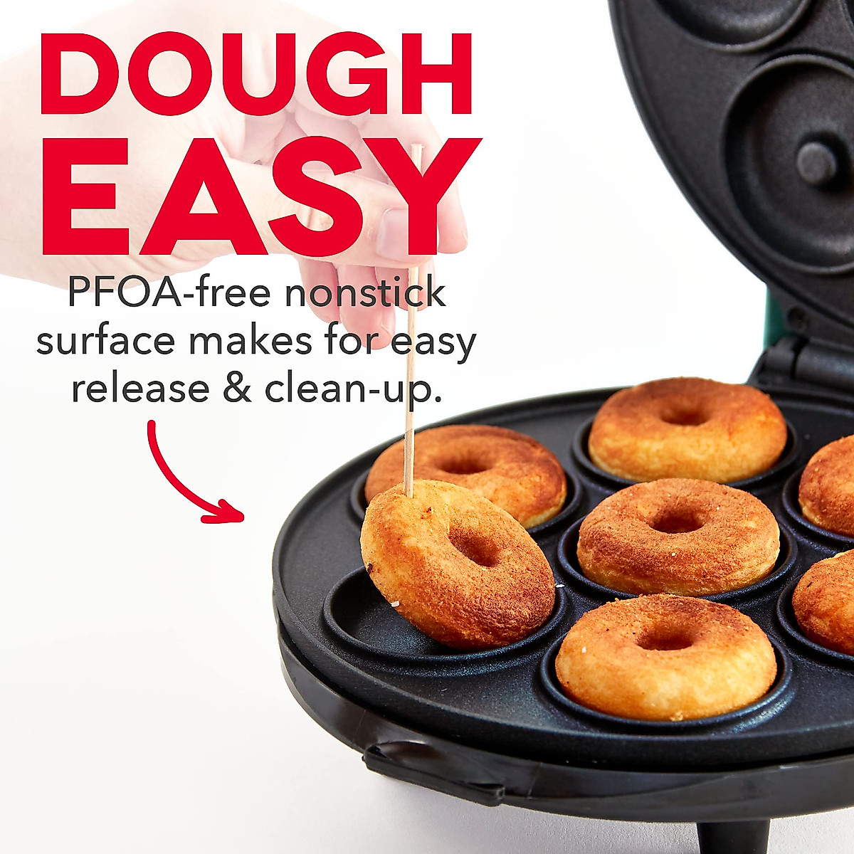Dash Mini Donut Maker Machine for Kid-Friendly Breakfast, Snacks, Desserts & More with Non-stick Surface, Makes 7 Doughnuts - Cream