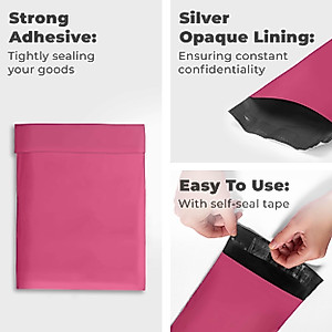 Small Poly Mailers 7.5x10, Solid Pink Shipping Bags - Tear And Puncture Free Poly Bags - Water Resistant Mailing Bags - Packaging Bags For Small Business - 1000 Count
