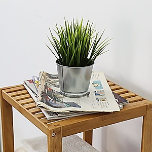 Kinlife Bamboo Bathroom Shelf Square 4-Tier Storage Shelves Free Standing Rack Multifunctional Corner Shelving Unit for Bedroom Kitchen Living Room, Natural