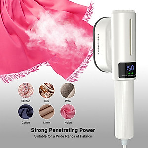 Enjoy Myself Handheld Steamer for Clothes, Mini Travel Clothes Steamer with LCD Screen, 90° Rotation Portable Garment Steamer for Home, Powerful Clothing Iron, Both Wet Steam and Dry Iron
