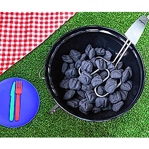 Ivation Premium 500W Electric Charcoal Starter – Quickly & Easily Ignite BBQ Grills Without Lighter Fluid or Matches – Double-Ring Design with Longer, Angled Handle Safely Heats in Just 6 Minutes
