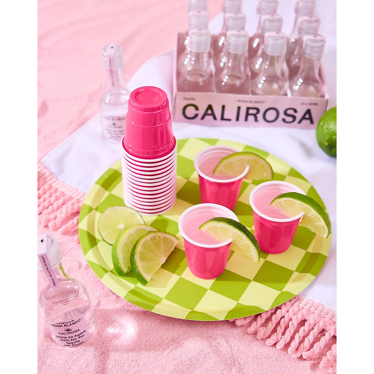 xo, Fetti Party Decorations Hot Pink Plastic Shot Glasses - 50 Disposable 2 oz Cups | Bachelorette Party Cups, Birthday Party Decorations, Party Favors, Pink Baby Shower Supplies, Cute Plastic Cups