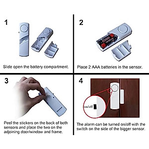 AVAHISTA Ultimate Home Security Bundle 3-in-1 Portable Door Lock Door Stop Alarm 2 Sets of Door/Window Sensor Alarms Heavy Duty Protection for Travel. Home/Apartment Security Package
