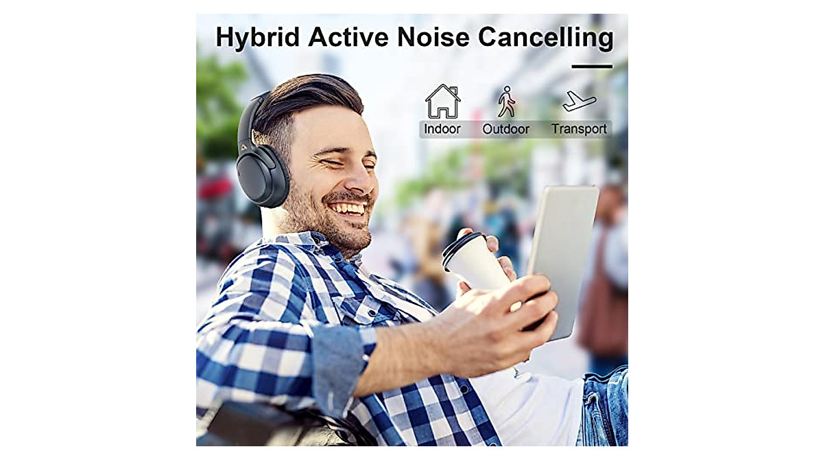 Ankbit E700 Wireless Noise Cancelling Headphones - Hi-Res Audio