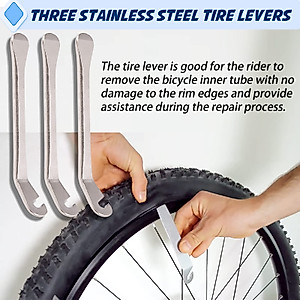 Bike Repair Tool Kit & Bicycle Repair Kit Bag, Bike Repair Kit Portable Bike Tire Repair Tool Kit with 16-in-1 Tools, Bike Tire Patch Kit, 120 Psi Mini Pump, Tyre Levers for Mountain/ Road Bike Repair