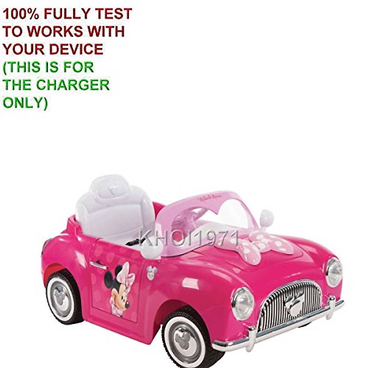 KHOI1971 Wall Charger AC Adapter Compatible with Huffy Disney Minnie Mouse Ride On car Pink White-SEAT 17096 6V-Volt Battery