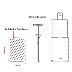 Phone Card Holder RFID Blocking Sleeve, Pu Leather Back Phone Wallet Stick-On Pull up 5 Card Holder Universally Pocket Covers Credit Cards Cash for iPhone/Android/Samsung/ Smartphones.Black (Black)