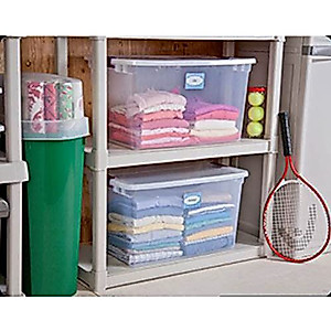 Sterilite 116 Quart and 66 Quart Multipurpose Ultra Storage Tote Box Storage Containers for Home or Office Organization, Clear, 4 Pack and 6 Pack