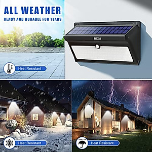 BAXIA TECHNOLOGY Solar Lights Outdoor Waterproof 100 LED Wireless Security Motion Sensor Outdoor Lights Solar Outdoor Lights for Front Door,Backyard,Steps,Garage,Garden (2000LM, 4PACK)