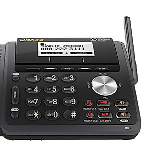 AT&T TL88102BK DECT 6.0 2-Line Expandable Cordless Phone with Answering System and Dual Caller ID/Call Waiting, 1 Handset, Black