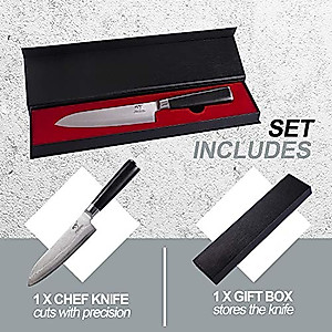 Damascus Santoku Knife 7 Inch, Professional Kitchen Knife Forged with VG10 Super Steel 67 Layer Damascus, Non-slip Wood Ergonomic Handle, Razor Sharp Lightweight Multipurpose Full Tang