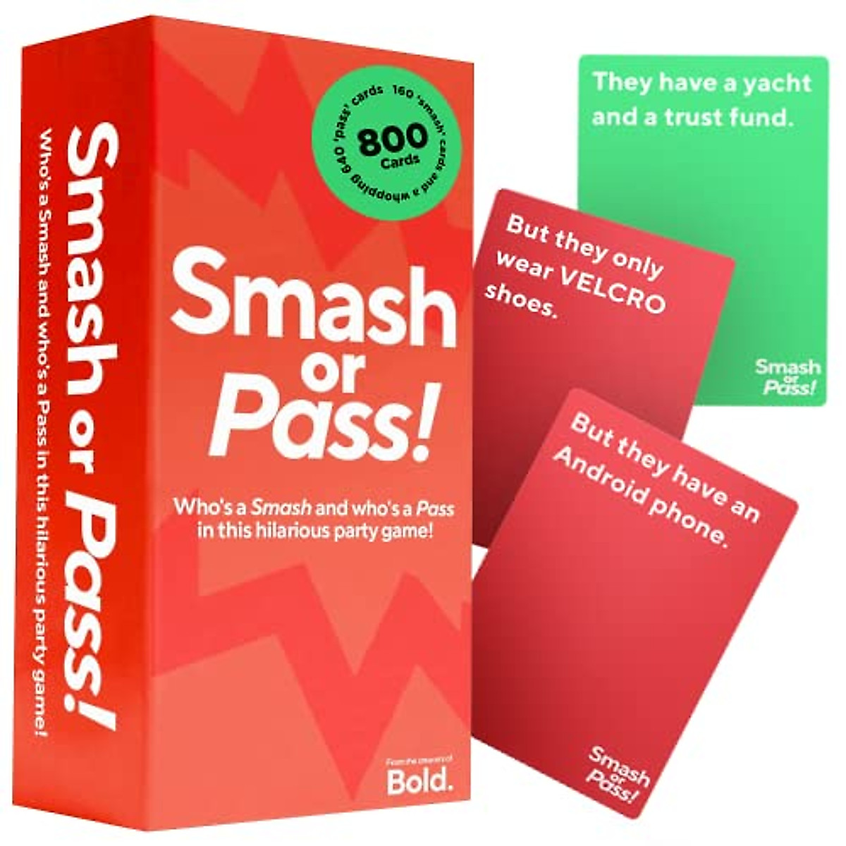 Bold. Smash or Pass: The Hilarious Game Night Adult Card Game - 3-20 Players - Fun Card Games and Party Card Game for Adults - Perfect for Girls Night, Bachelorette Party, or Strangers