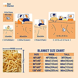 Blanket French Fries Fleece Lightweight Throws Gift for Birthday Christmas Soft Flannel Blankets for All Season Bed Sofa 40"x50"