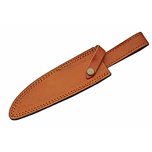 SZCO Supplies 203456 Bone and Wood Handled Outdoor Hunting Knife with Leather Sheath, 11.5" Length