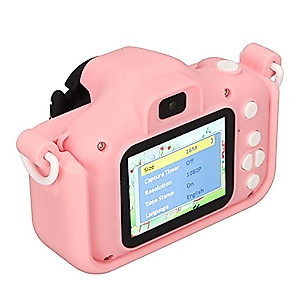 Kids Camera, Cute Lightweight Kids Digital Camera, 2in Screen Children Camera for Photo Video MP3 3‑10 Years Old Kids(Pink with 32G Memory Card with Card Reader)