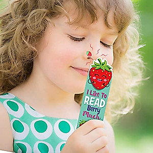 60 Pieces Scented Bookmarks Scratch and Sniff Fun Bookmarks 6 Styles for Students Bookmarks Smelly Bookmarks for Kids (Fruit Style)