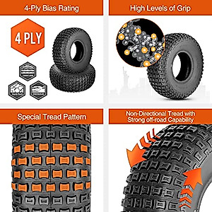 HALBERD 20x7-8 ATV Tires, Sport Quad 20x7x8 All Terrain Tires 20x7x8 UTV ATV Tires 4PR Fits 8’’ Rims, Tubeless, Set of 2