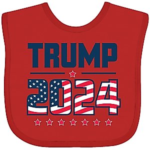inktastic Trump 2024 Election Flag Baby Bib Red 3d87a
