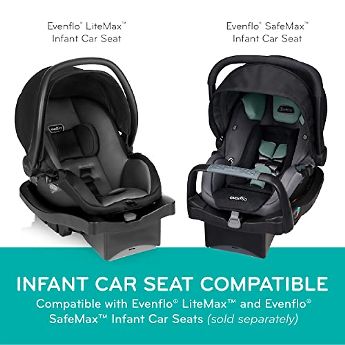 Evenflo Pivot Xpand Modular Stroller, Baby Stroller, Converts to Double Stroller, 4 Modes, Durable Construction, Extra-Large Storage Basket, Compact Folding Design, 55-lb Capacity, Percheron Gray