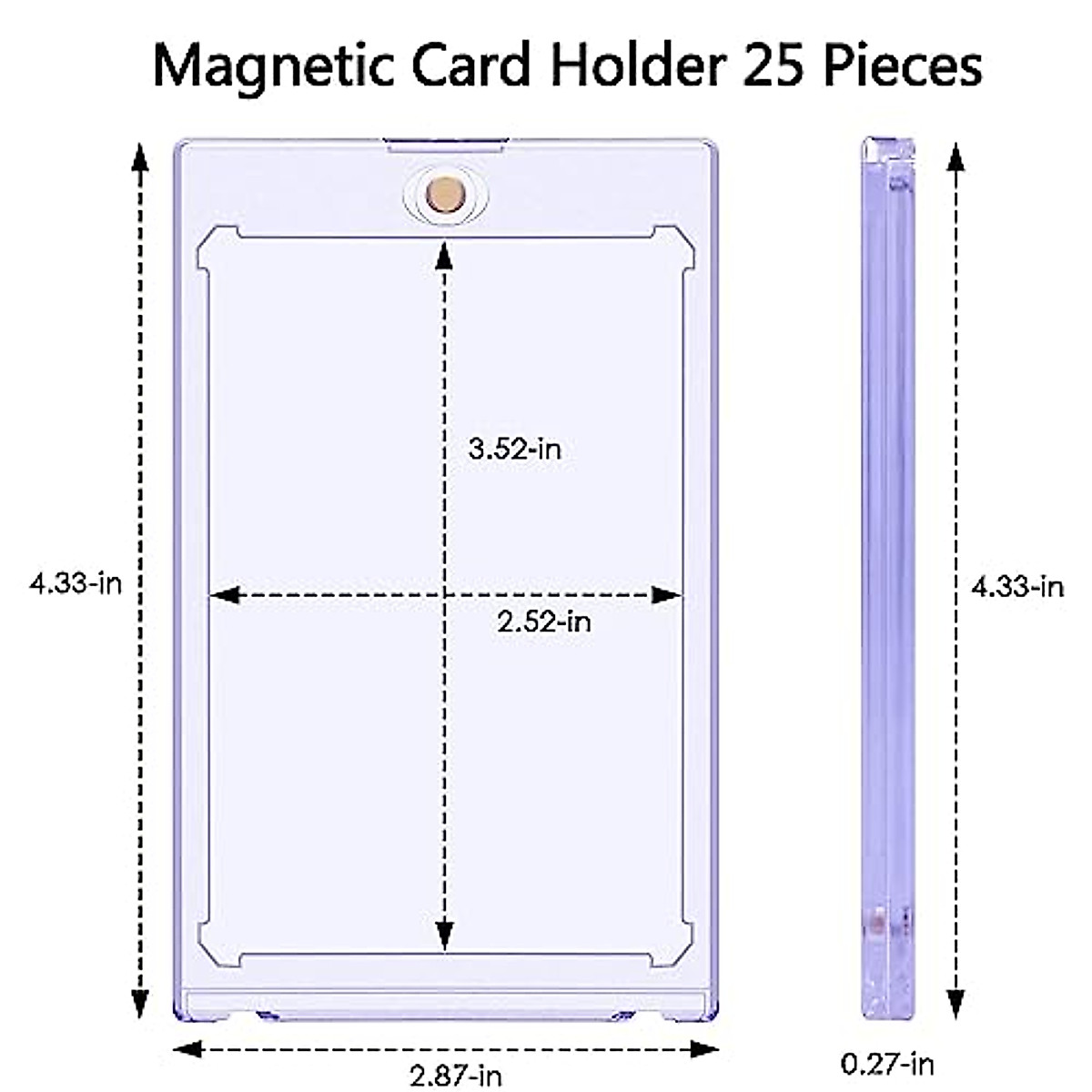 25 ct Magnetic Card Holder 35pt, Trading Card Hard case, Card Protector Hard Plastic, Hard Card Sleeves Display case for Standard Collection Cards