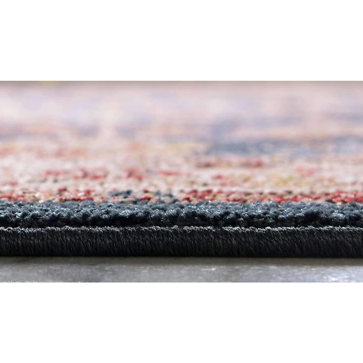 Unique Loom Utopia Collection Traditional Classic Vintage Inspired Area Rug with Warm Hues, 9' x 12' 2" Rectangle, Light Blue/Burgundy