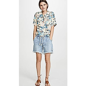 One Teaspoon Women's Hustler Shabbies Boyfriend Shorts, Hustler, Blue, XS