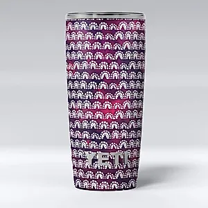 Design Skinz Red and Blue Cloud Mix with White Semi-Circles - Skin Decal Vinyl Wrap Kit Compatible with The Yeti Rambler Cooler Tumbler Cups