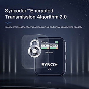 SYNCO G2-A2 Lavalier Microphone 2.4G Lapel Microfone Lavalier Mic System for Smartphone Table DSLR Camera Realtime Monitoring YouTube (G2-A2 Microphone)