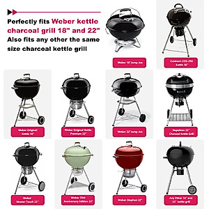 Grill Table for Weber 22" &18" Original Kettle, for Weber Grill Table, Stand Cart for JumboJoe Master-Touch Charcoal Outdoor Prep Performer Charcoal Accessories for Outside