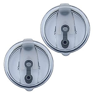 Wotermly Tumbler Replacement Lids for 30 oz tumblers, Spill Proof Splash Resistant Lids Covers Fit for YETI Rambler and More Coffee Mugs (2WhiteLids)