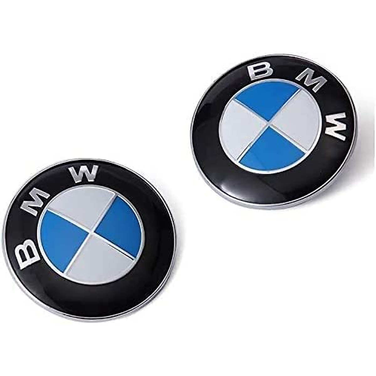 Tuborun 2Pcs Replacement for BMW Hood and Trunk Emblems 82mm + 74mm Badge for X3 X5 X6 3 4 5 6 7 8 Series 325i 328i E46 E30 E36 E34 E38 E39 E60 E65 E90 All Models