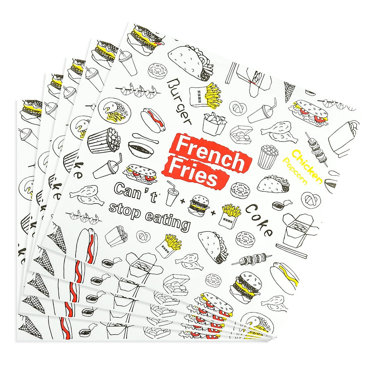 Hutuzldz 100Pcs Wax Paper Sheets for Food, Parchment Paper, Sandwich Wrapping Paper, Basket Liners Food Picnic Paper Sheets Greaseproof Deli Wrapping Sheets, 12 x 12 Inch