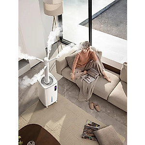 Petsaint 26L/5.7Gal Humidifier for Large Room Up to 3000 ft², 6-core atomization, 2000 mL/h Mist Output, Remote Control and 6 Mist Level, Ultrasonic Cool Mist Humidifiers for Bedroom Whole House
