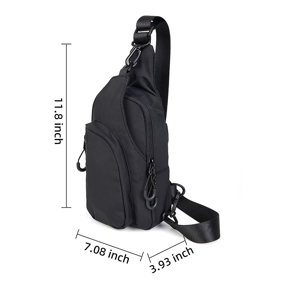 Valleycomfy Women Crossbody Backpack Sling Bag, Small Chest Bag Daypack Fanny Pack Cross Body Bag for Hiking Traveling Outdoors (Black)