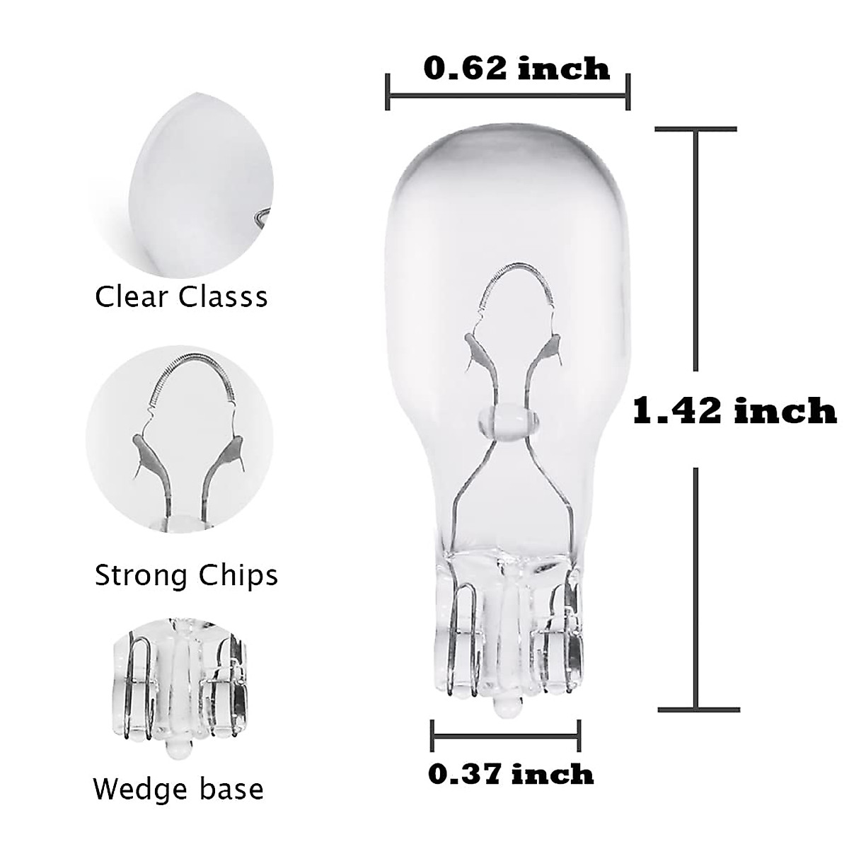 MUQIULIA Landscape Light Bulbs，Low Voltage Light Bulbs, T5 Malibu Bulbs 11W, Garden Light Bulbs 12V, Wedge Base, Landscape Bulbs 10 Pack