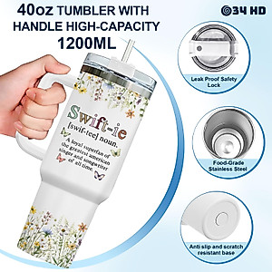 34HD Gifts for Women, Stainless Steel Tumbler with Lid, Coffee Travel Mug, Double-Wall Vacuum Insulated Tumbler, Leak Proof Drinking Cup