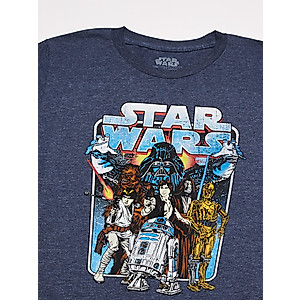 STAR WARS boys Classic Battle Logo Graphic Tee T Shirt, Navy Heather, X-Large US