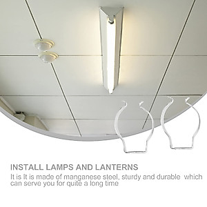 Cabilock 100Pcs LED T8 U Clips Holder Bracket Fluorescent Tube Stainless Steel Lamp Support Lampholder Pipe Clamps for 8FT LED Light Bulbs