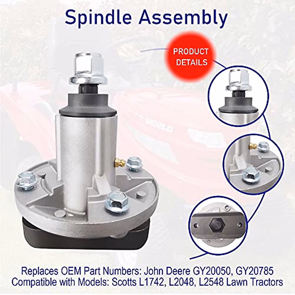 42'' Deck Rebuild Kit Compatible with John Deere Models L100 L108 L110 L111 L118 Compatible with GY20995 Includes 2 Spindles GY20050 GY20785, 1 Deck Belt GX20072