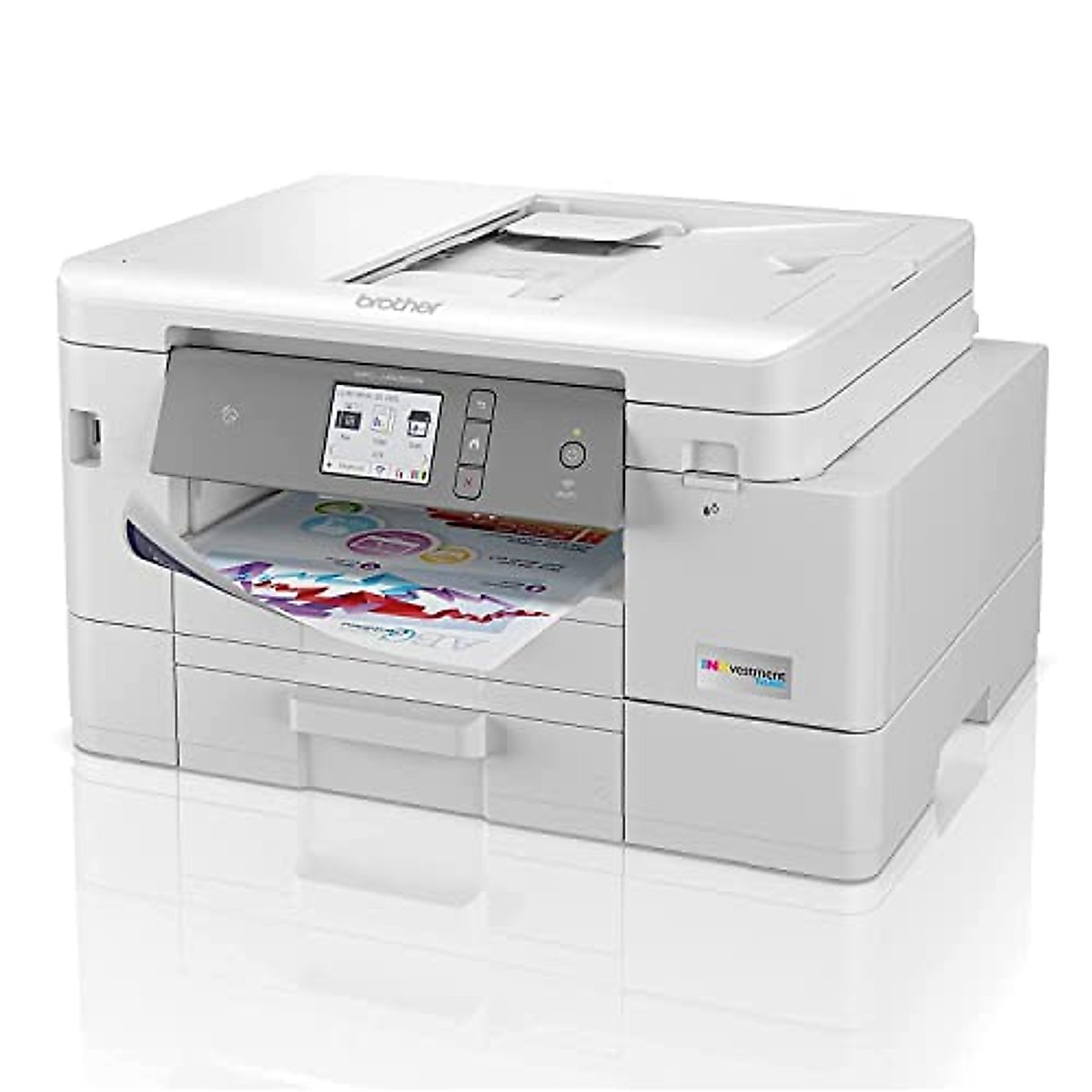 Brother MFC Series INKvestment Tank All-in-One Color Inkjet Printer with NFC, Print Scan Copy Fax, Auto 2-Sided Printing, 4800 x 1200 dpi, Built-in Wireless, White, Bundle with Cefesfy Printer Cable