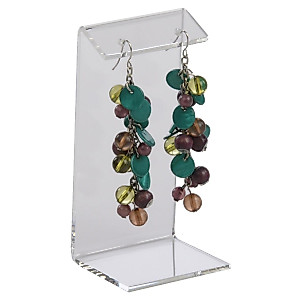 Displays2go Earring Display Stands Single Pair (18 Pack Includes 6 Large, 6 Medium, 6 Small), Clear Arcylic