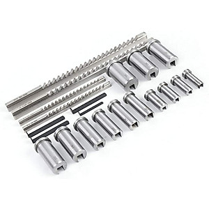 YIYIBYUS 22 Pcs Keyway Broach Kit Collared Bushing Shim Sets,Keyway Broach Sets Metric Size,Broaches, Bushings Shims Metalworking Tool